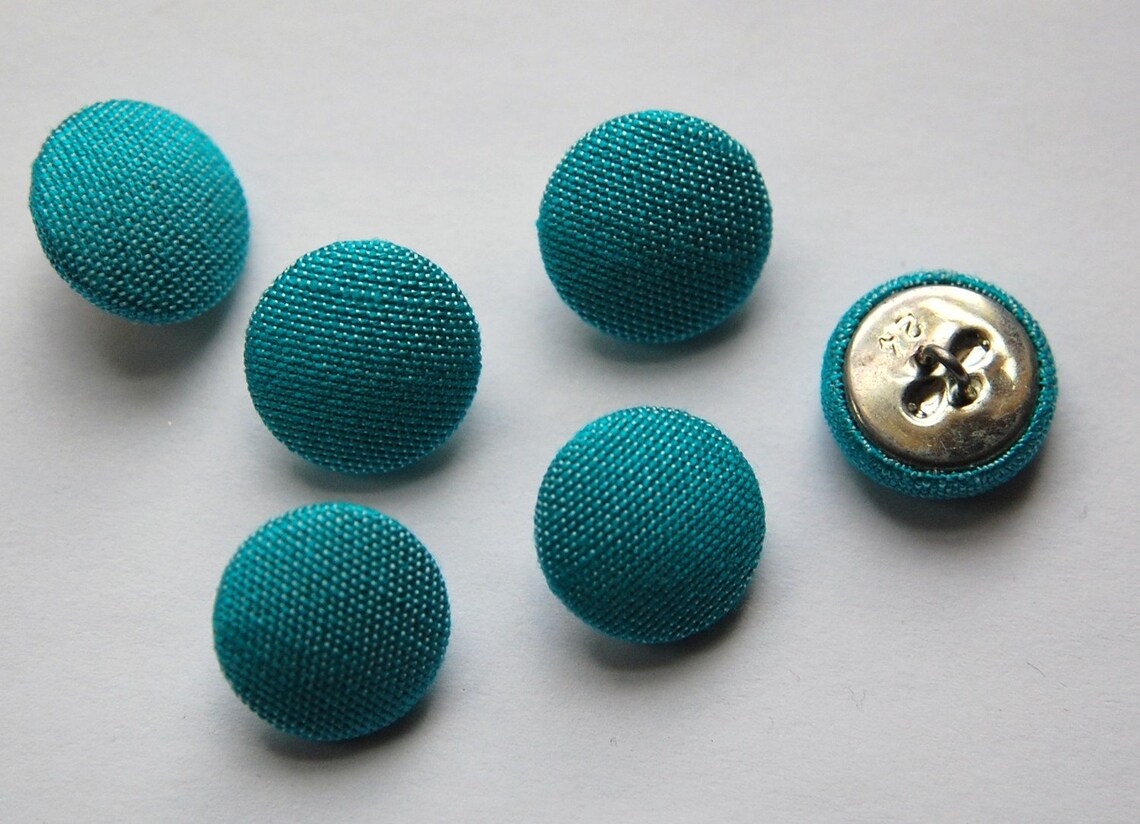 Vintage Turquoise Blue Silk Buttons 15mm Btn002a - Etsy