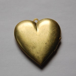 Large Vintage Raw Brass Heart Locket With Setting Lkt004c - Etsy