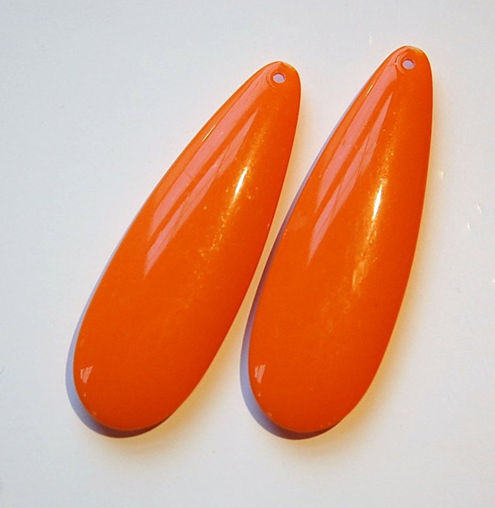 Vintage Acrylic Orange Teardrop Pendants MD 2 Pnd144 - Etsy