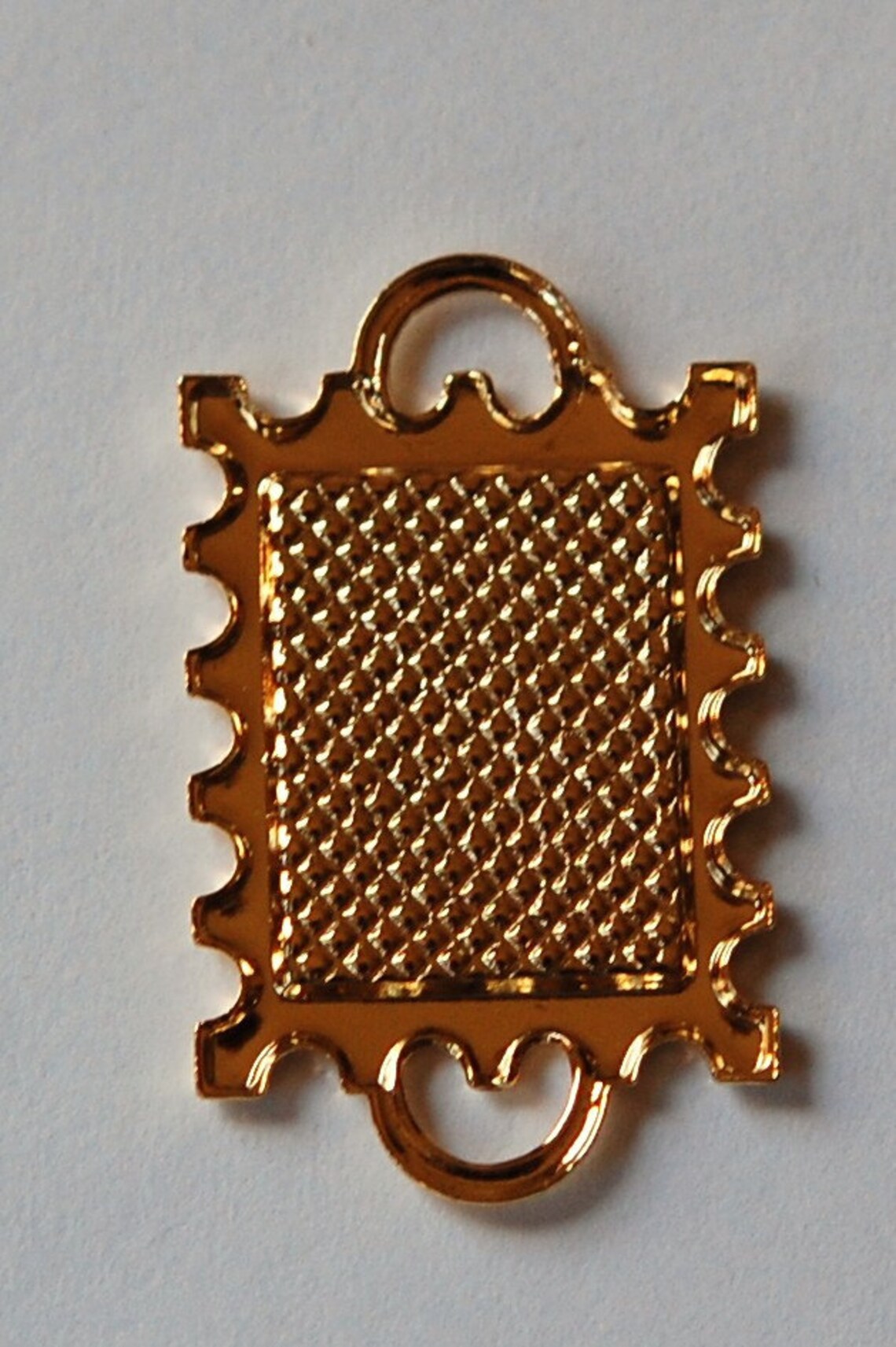 2 Loop Gold Plated Connector Setting Deep Scallop Edge 16x12mm - Etsy