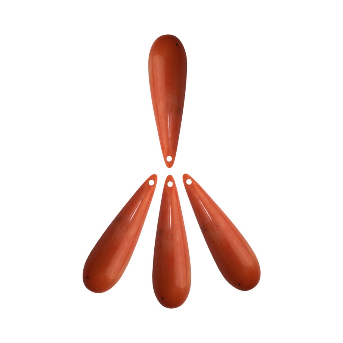 Pearly Orange With Black Inclusions Large Vintage Acrylic - Etsy