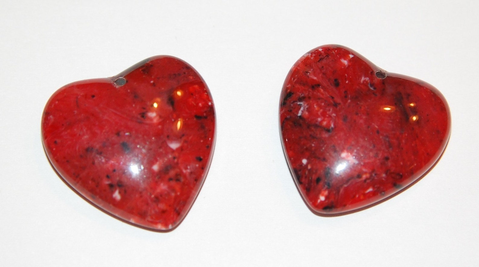 Red Marbled Vintage Lucite Heart Pendant Pnd091e - Etsy