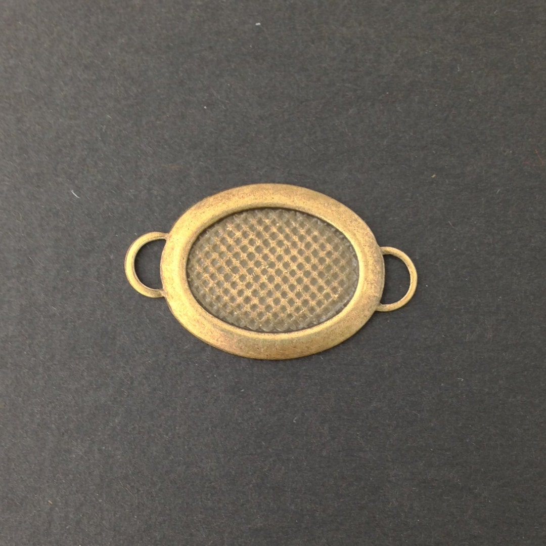 2 Loop Brass Ox Plated Connector Setting Rolled Edge 18x13mm (6 ...
