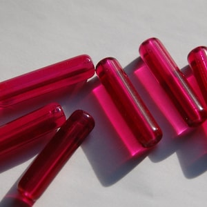 Vintage Translucent Red Plastic Tube Beads (6) Bds818b - Etsy