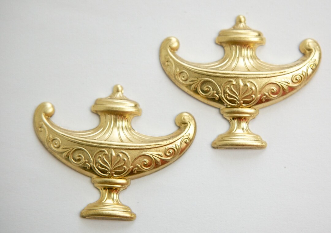 Aladdin or Genie Lamp Urn Raw Brass Stampings (2) Mtl343 - Etsy