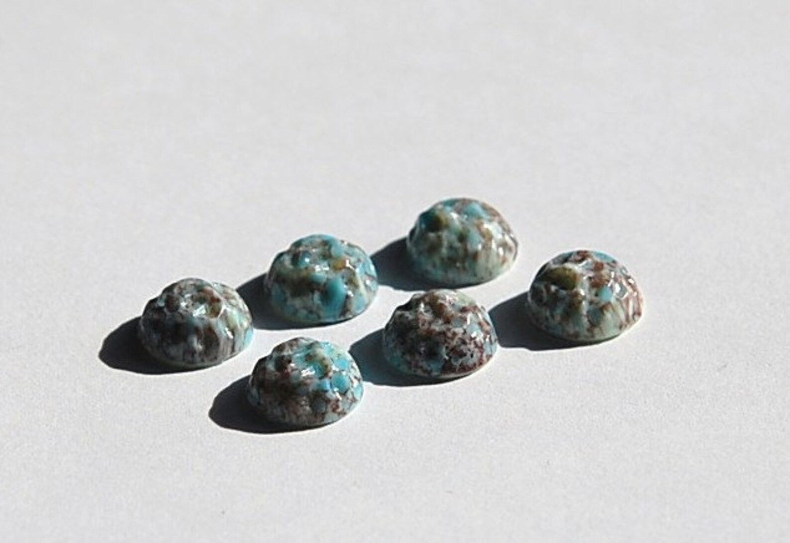 Vintage Bumpy Turquoise Matrix Glass Cabochon 10mm Cab813f - Etsy