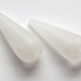 Vintage Italian Lucite White With White Swirled Teardrop Focal Beads ...