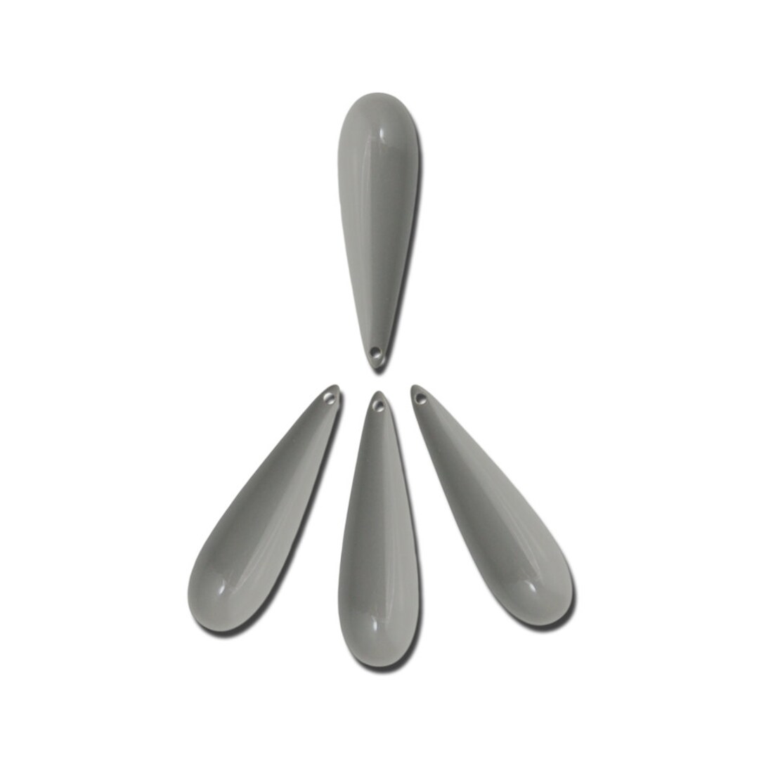 Large Acrylic Top Hole Teardrop Bead Drops Gray 40x10mm (4) Bds090w - Etsy