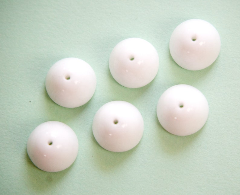 Vintage German Smooth Dome White Glass Bead Caps 10mm (6) Grm055a - Etsy