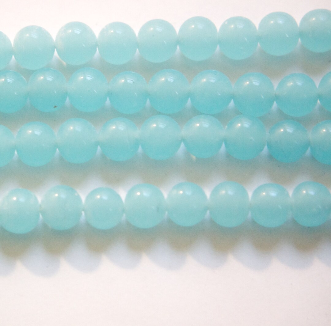 Vintage Calcedon Blue Glass Beads Japan 8 9mm 6 Jpn005a - Etsy