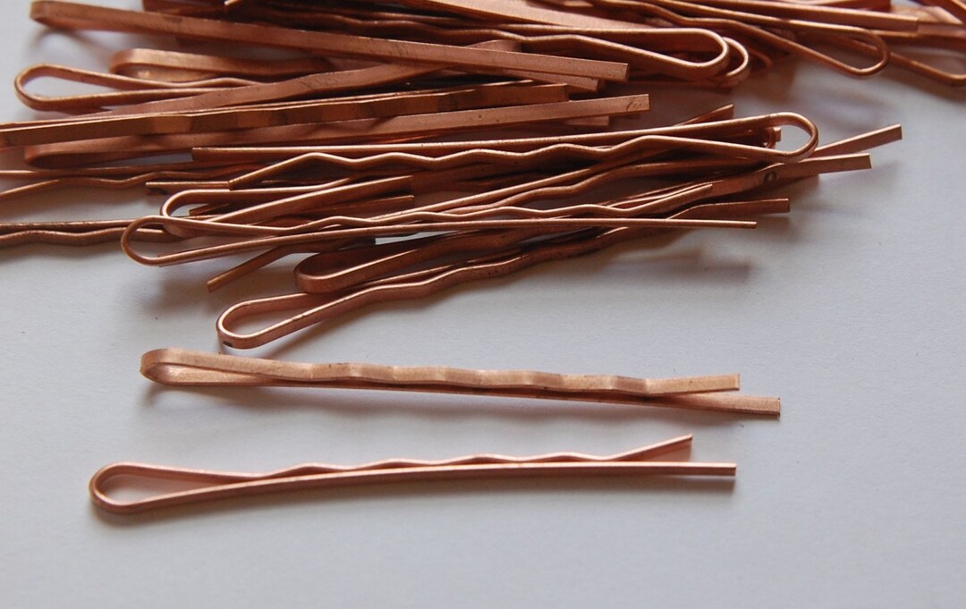 Vintage Copper Coated Bobby Pins Wavy 10 Mtl119b - Etsy