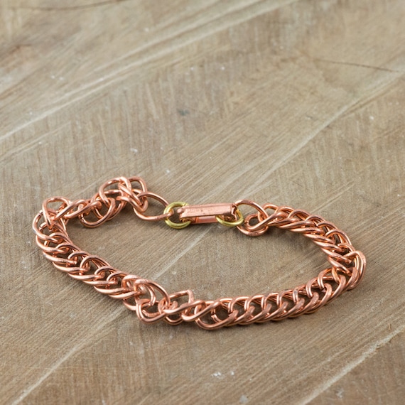 6 Vintage Copper Coated Bracelet Chains Fold Over Clasp Japan - Etsy
