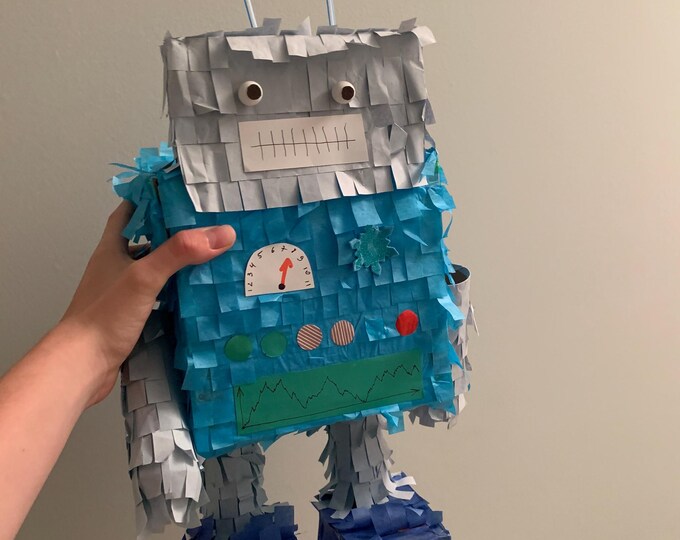 Blue Robot Piñata | Boys Party Piñata | Small Robot Piñata - Etsy