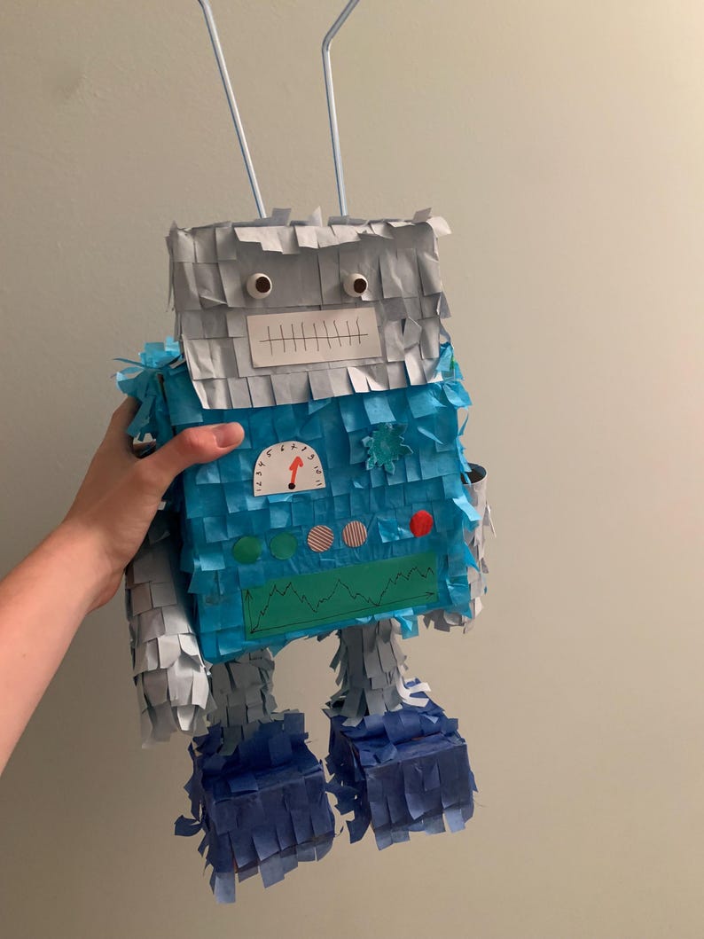 Blue Robot Piñata | Boys Party Piñata | Small Robot Piñata - Etsy