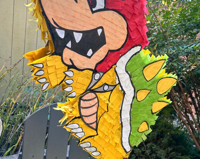 Bowser Piñata | Mario Piñata | Dragon Pinata | Green and Yellow Monster ...