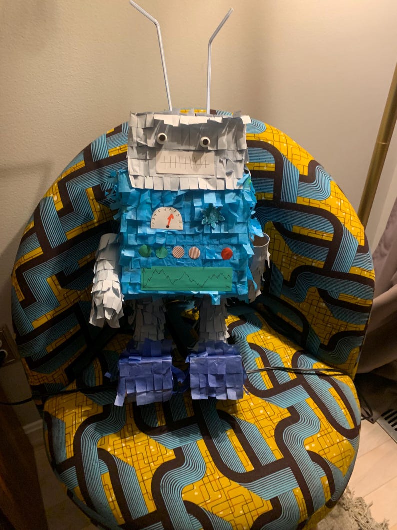 Blue Robot Piñata | Boys Party Piñata | Small Robot Piñata - Etsy