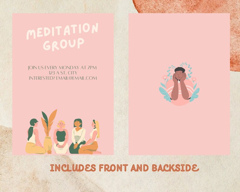 Editable Meditation Group Invitation, Personalized Meditation Invite ...