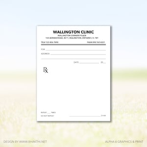 Prescription Pad Template - Typable PDF @ 5.5" X 4.25" - Etsy