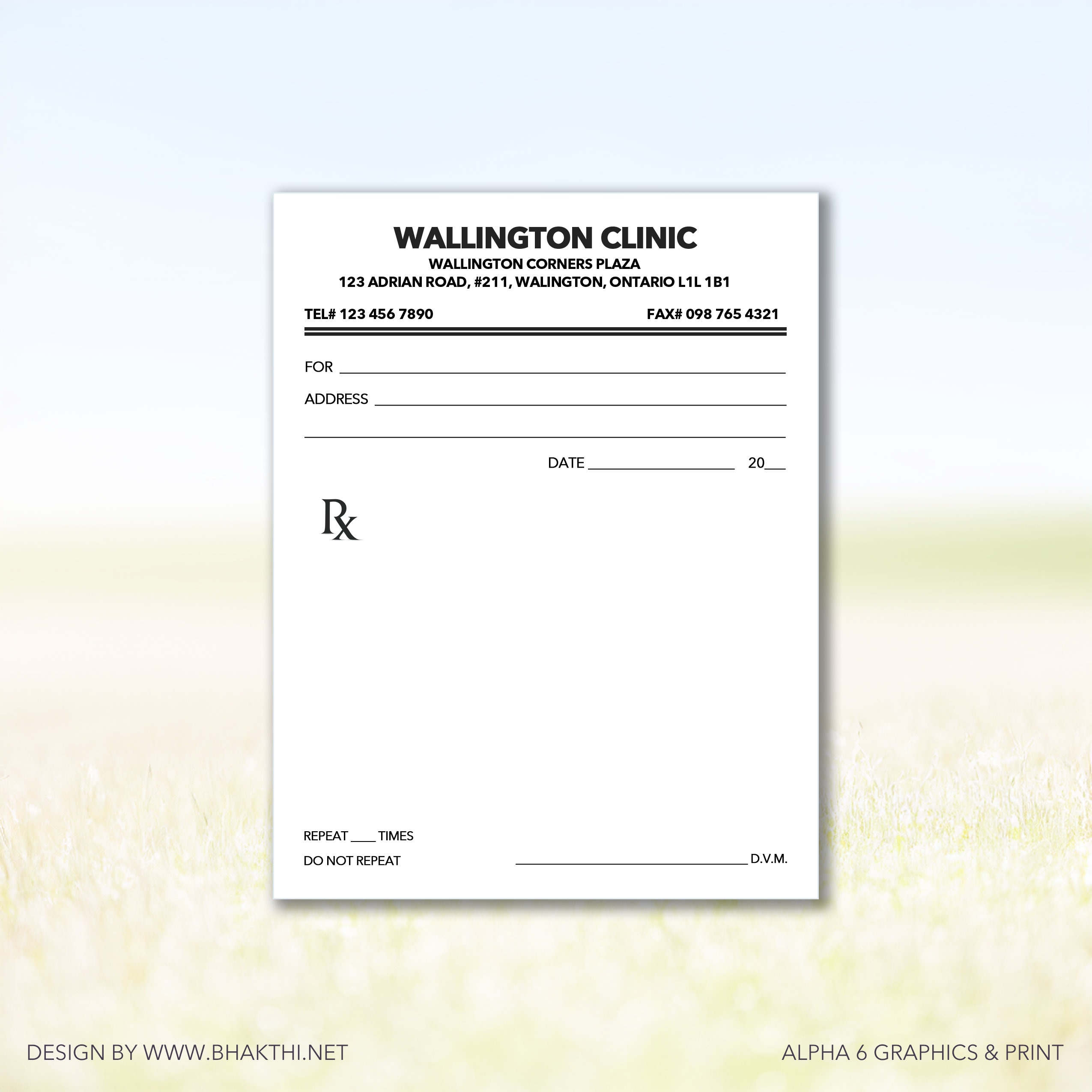 Prescription Pad Template - Typable PDF @ 5.5" X 4.25" - Etsy