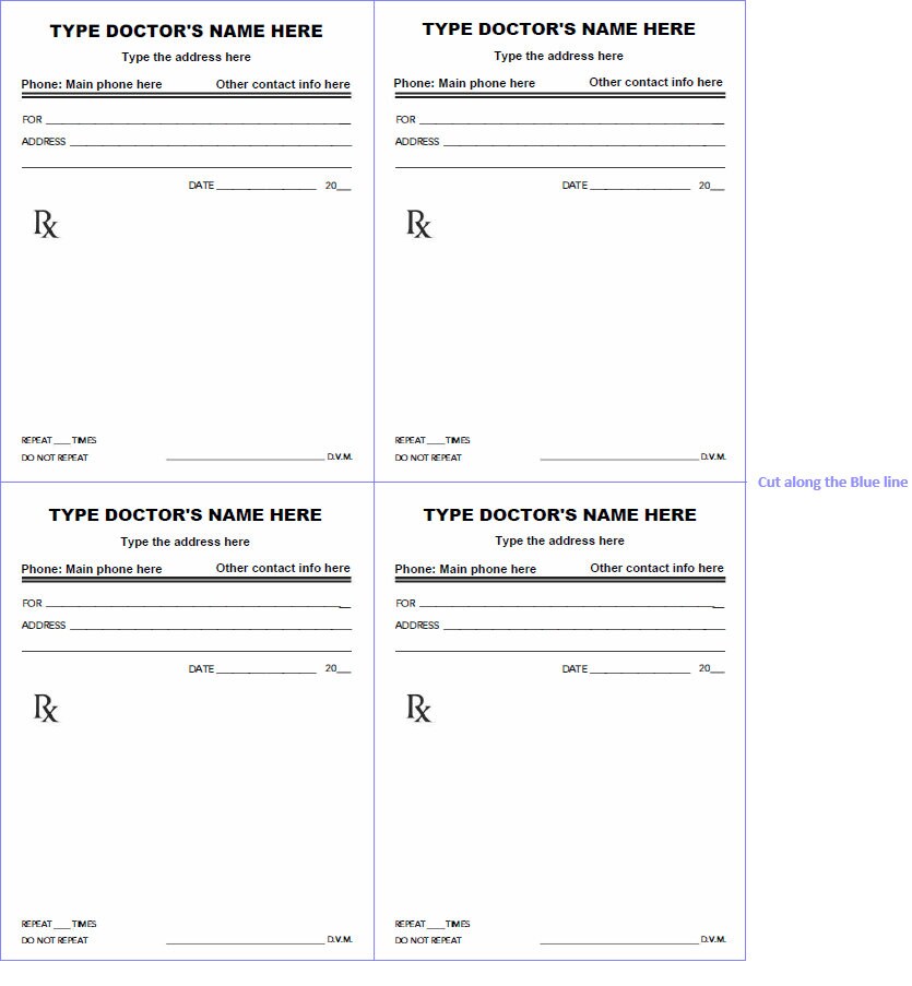 Prescription Pad Template - Typable PDF @ 5.5" X 4.25" - Etsy