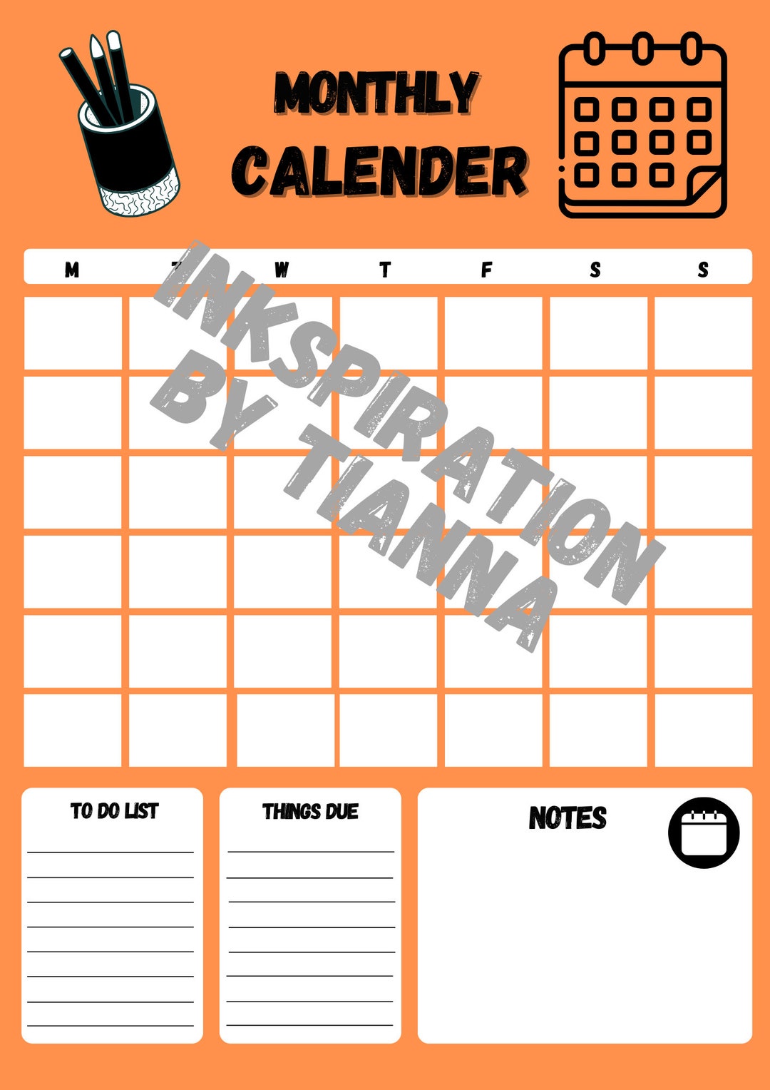 Monthly Planner, Monthly Calender, 2024, 2025, 2026 Planner and ...