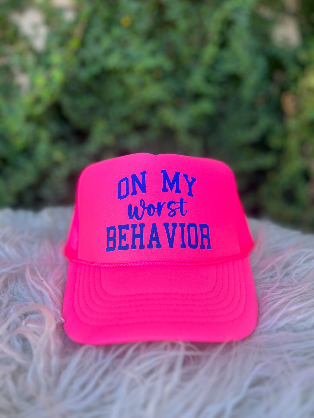 On My Worst Behavior Trucker Hat, Neon Trucker Hat, Lake Hat, River Hat ...
