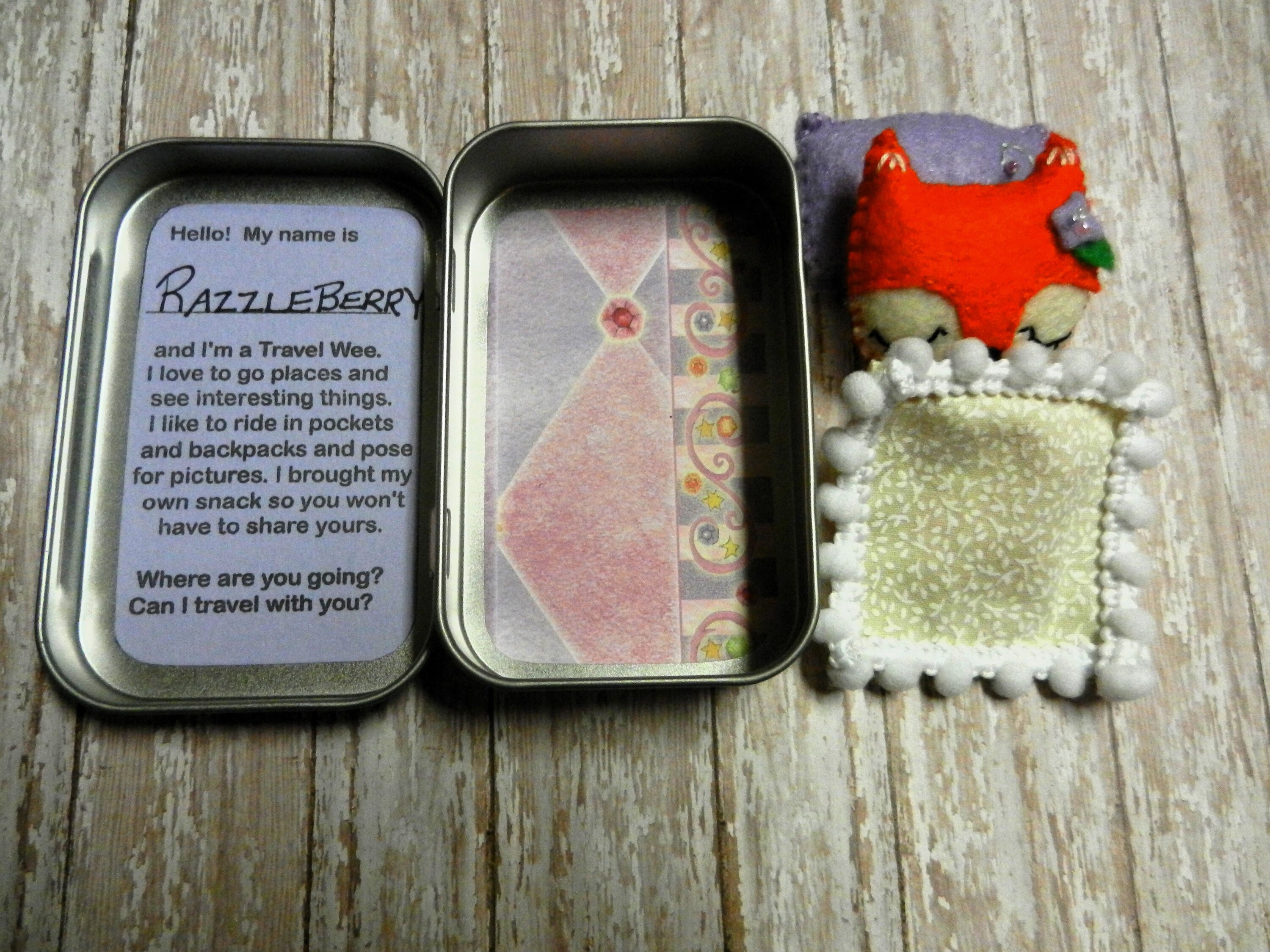 Felt Altoid Tin Mini Fox Travel Wee Pocket Pal by Gingermelon - Etsy