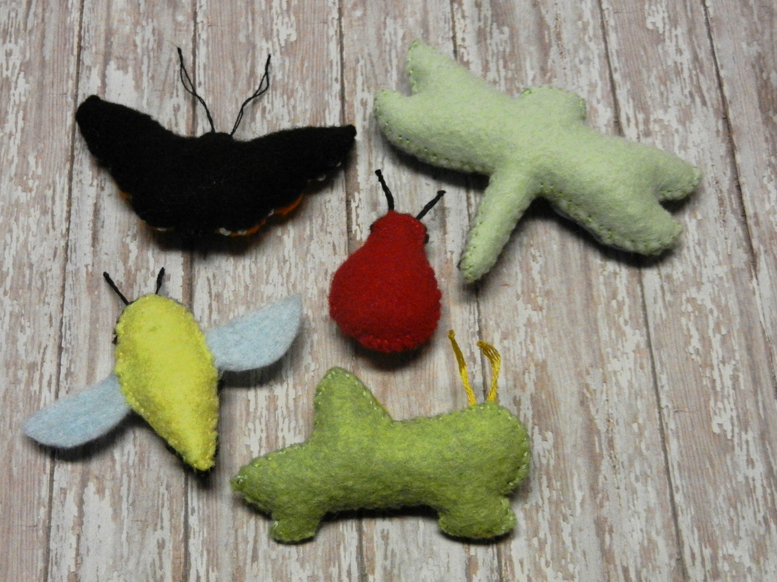 Felt Mini Bugs Insects Grasshopper Ladybug Butterfly Dragonfly Bee ...