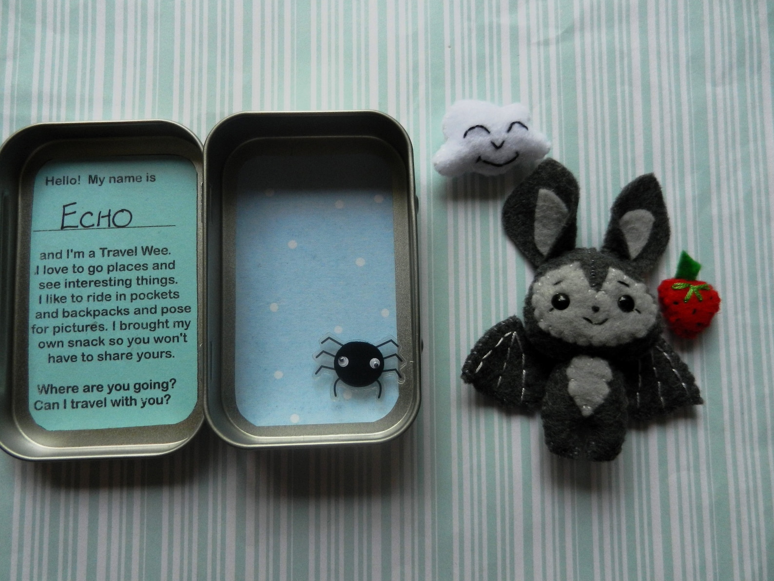 Felt Bat Travel Wee Altoid Tin Travel Toy - Etsy