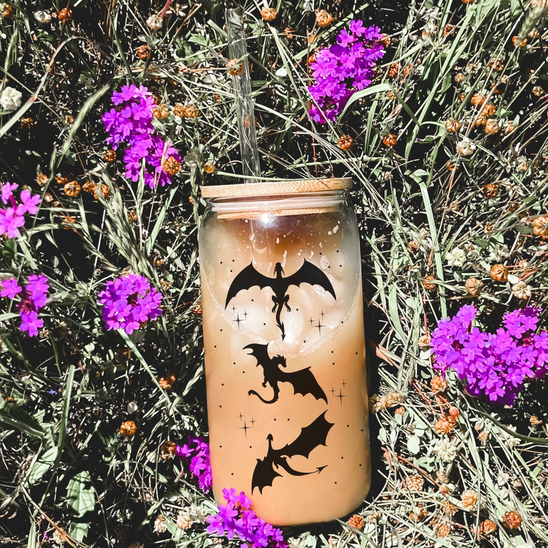 Fantasy Iced Coffee Cup, Dragons Iced Coffee Sipper, Fantasy Reader ...