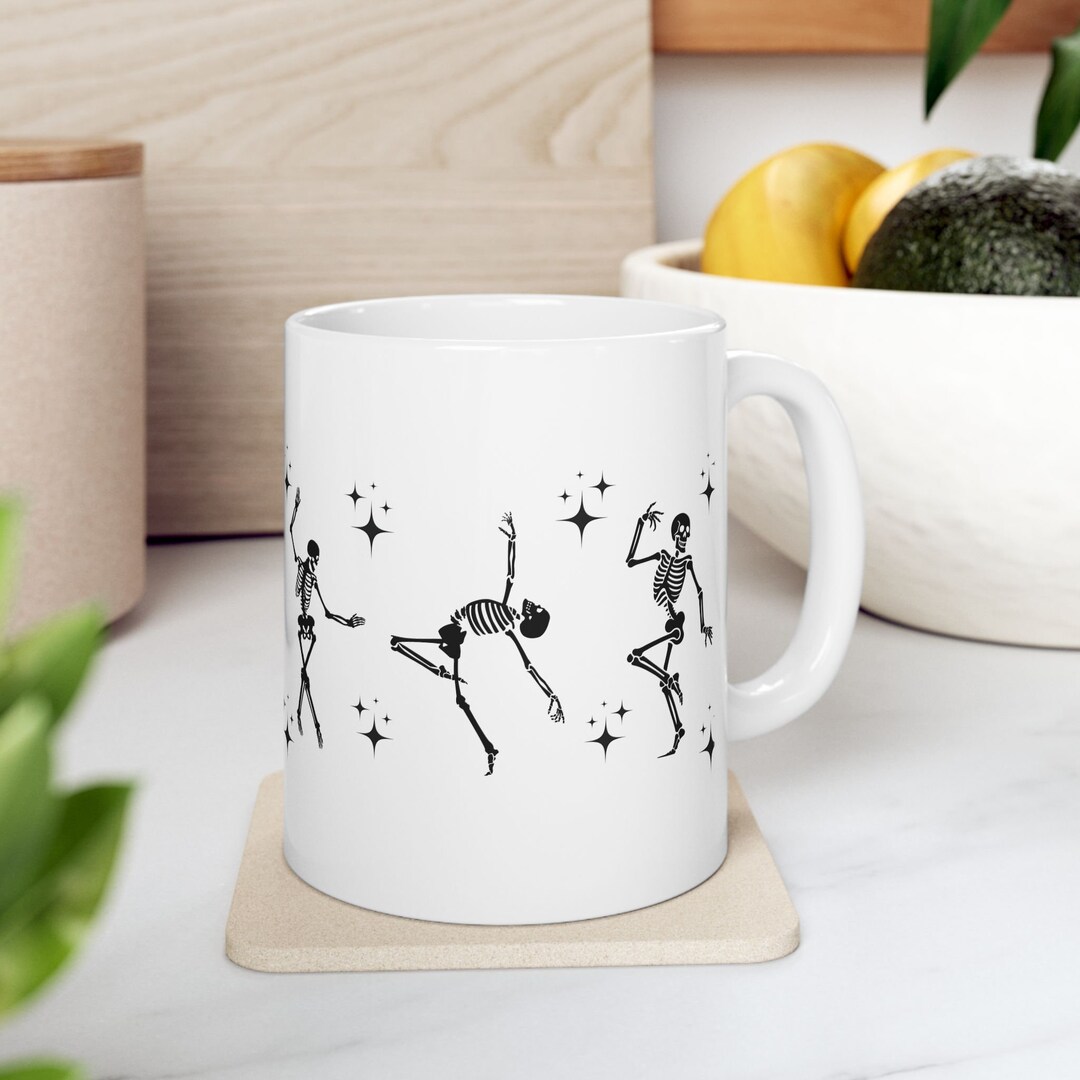 Skeleton Cup,dancing Skeletons Cup,halloween Coffee Cup,halloween Mug ...