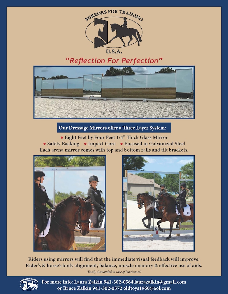 Dressage Arena Mirrors Outdoor/indoor Use Horse Training Improve Your ...