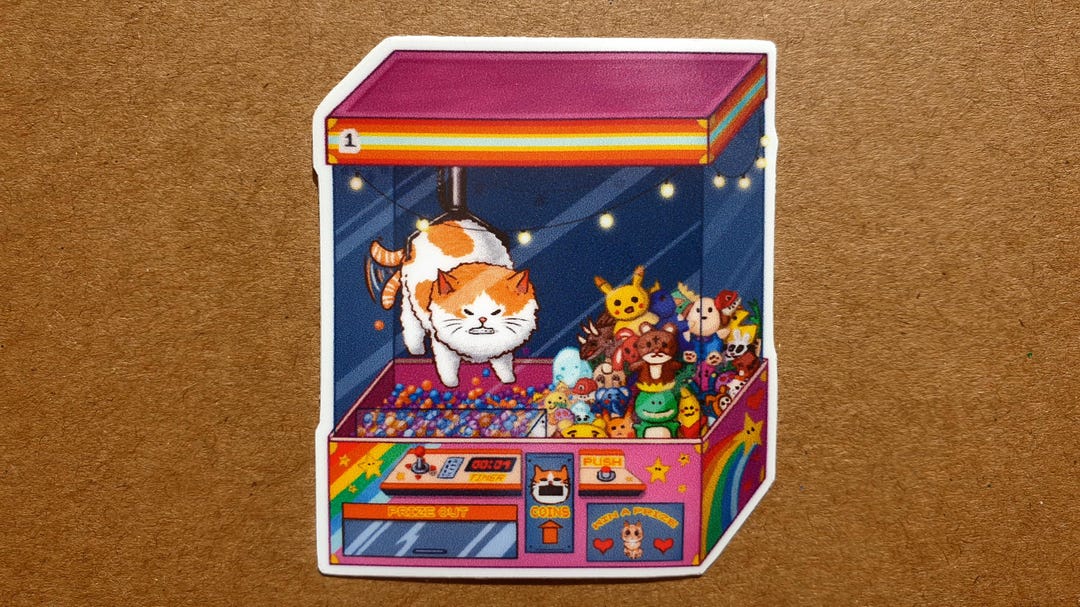 Cat Claw Machine Sticker Vinyl – Custom Pet Art for Cat Lovers - Etsy