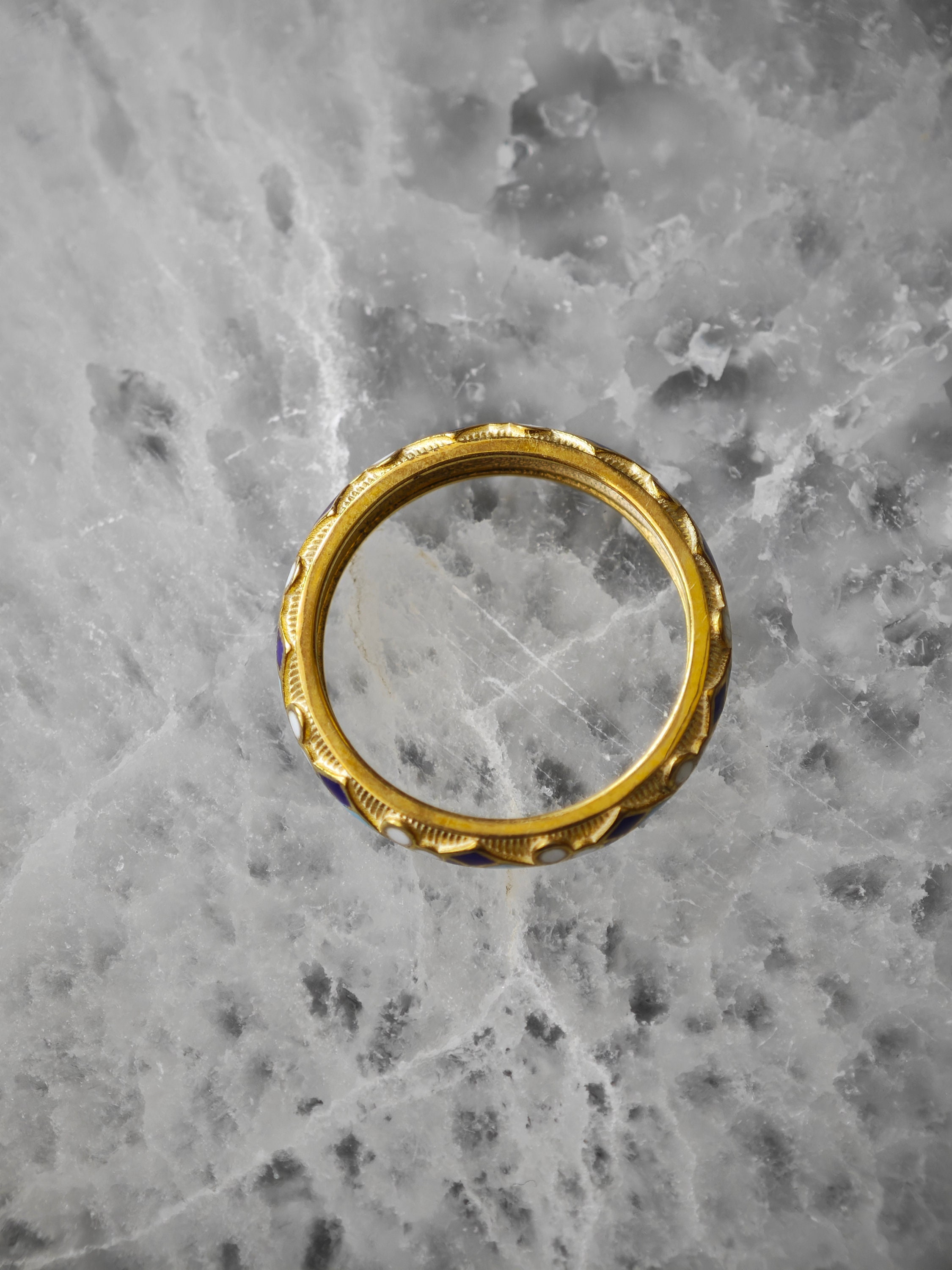 Silver Gold Plated Traditional Flower Motifs Ring With Enamel and ...