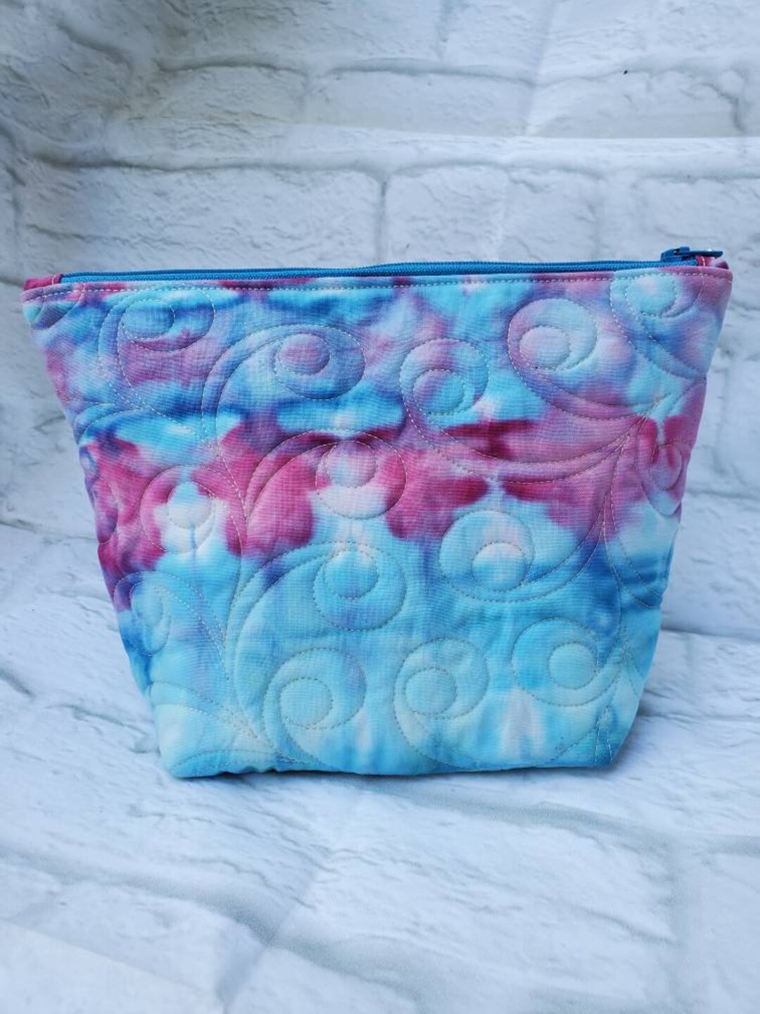 Quilted Cosmetic Bag Tie Dye Makeup Bag Boho Makeup Bag Hippie Pouch