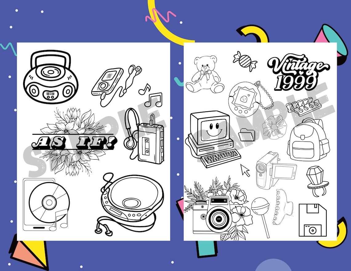 Color Me Nostalgic | Millennial Memories Coloring Book | 1990s 2000s ...
