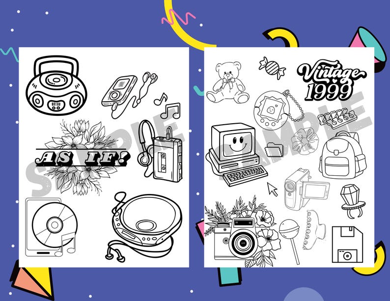 Color Me Nostalgic | Millennial Memories Coloring Book | 1990s 2000s ...