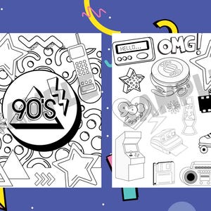 Color Me Nostalgic | Millennial Memories Coloring Book | 1990s 2000s ...
