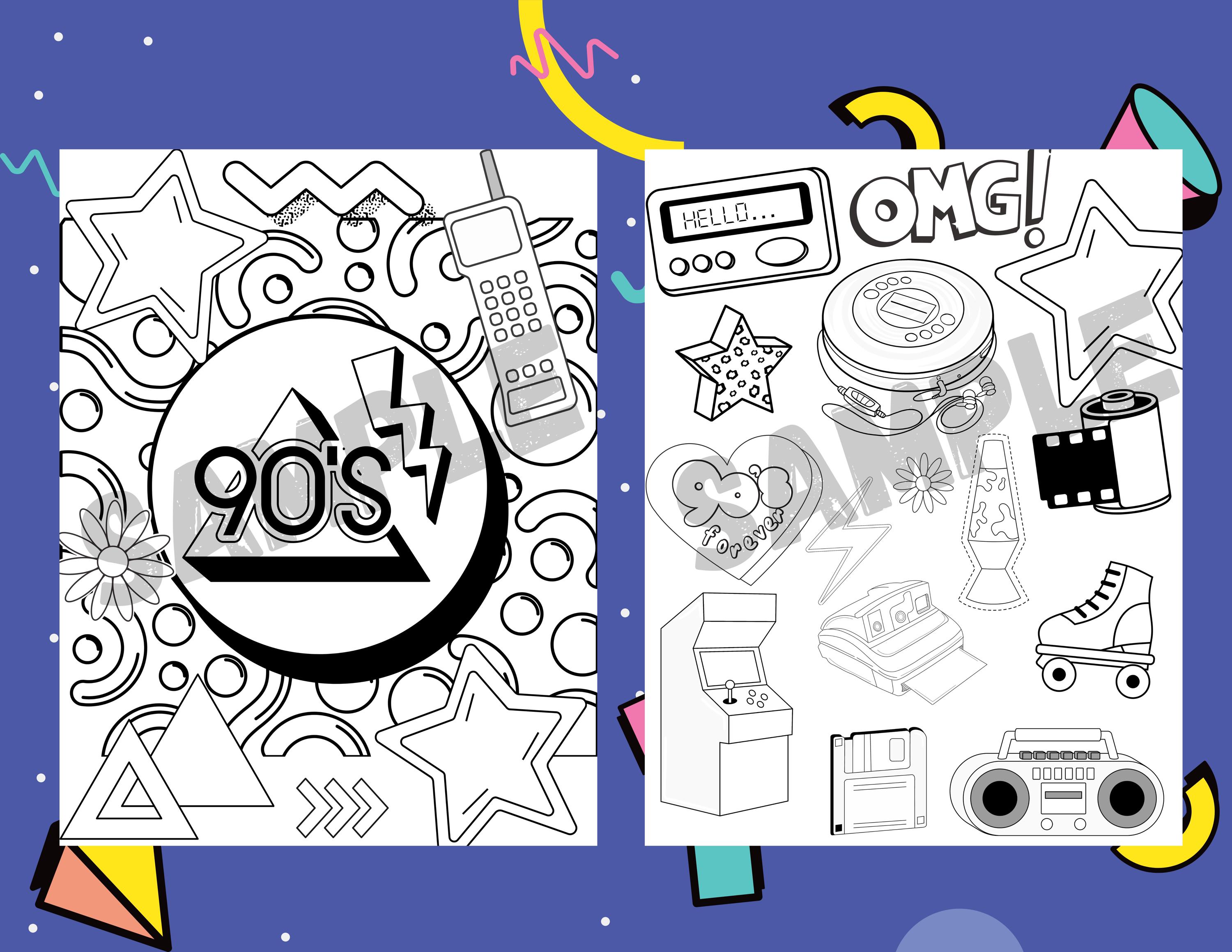 Color Me Nostalgic | Millennial Memories Coloring Book | 1990s 2000s ...