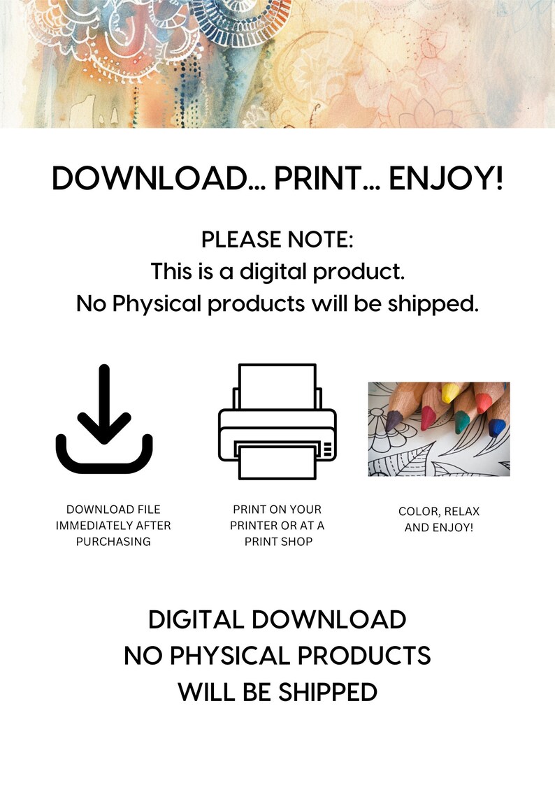 Coloring Page SINGLE IMAGE Mindfulness Relaxing Health and Well Being ...