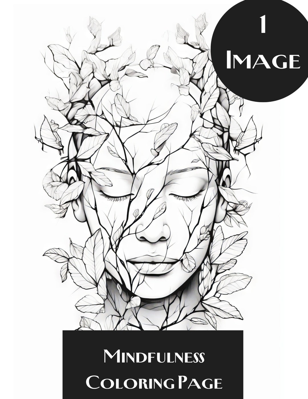 Coloring Page SINGLE IMAGE Mindfulness Relaxing Health and Well Being ...