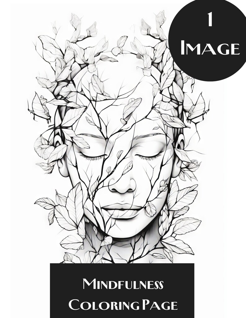 Coloring Page SINGLE IMAGE Mindfulness Relaxing Health and Well Being ...