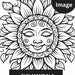 Coloring Page SINGLE IMAGE Sunflower Mandala Mindfulness Relaxing ...