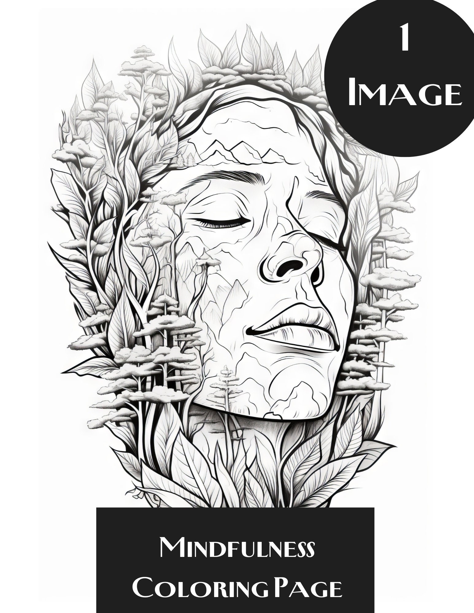 Coloring Page SINGLE IMAGE Mindfulness Relaxing Health and Well Being ...