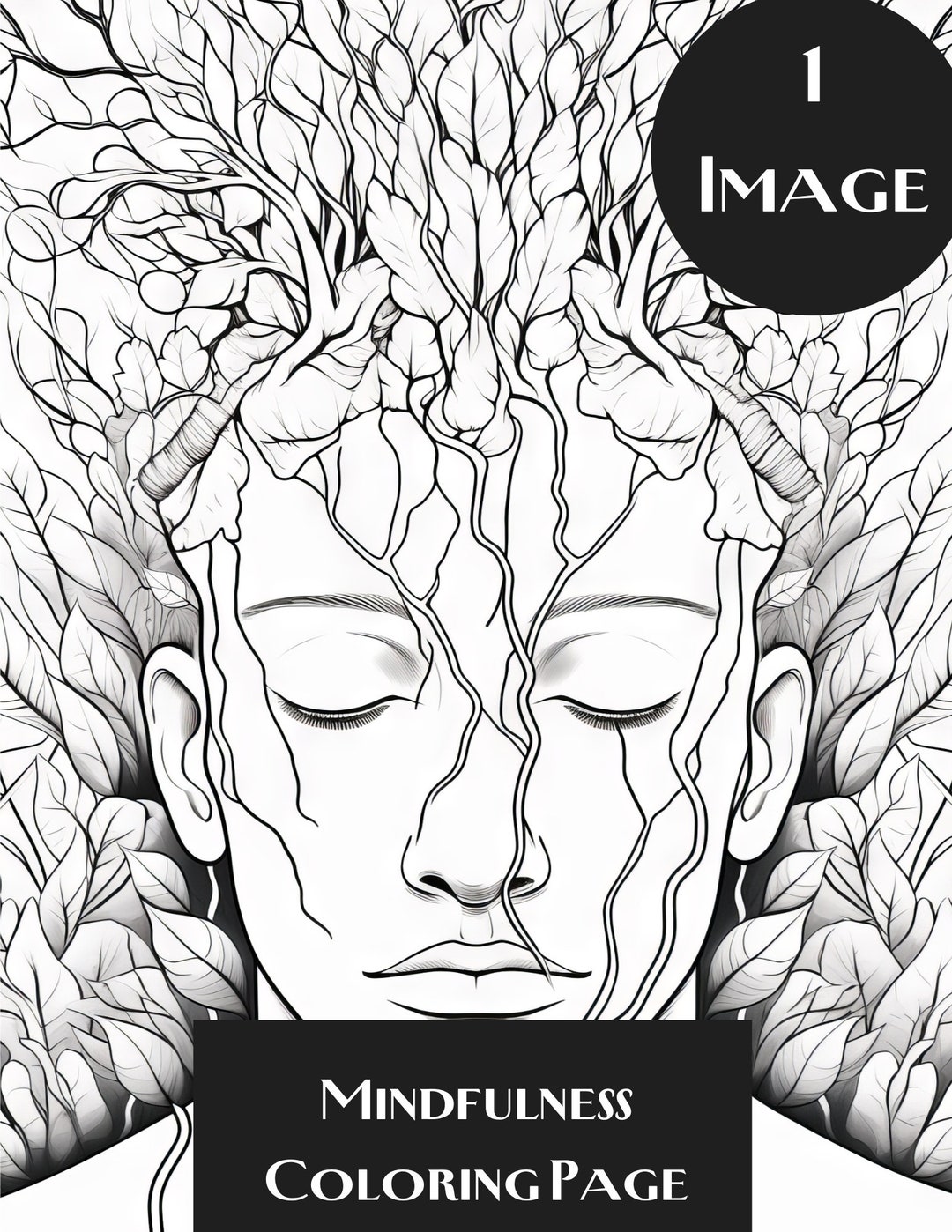Coloring Page SINGLE IMAGE Mindfulness Relaxing Health and Well Being ...