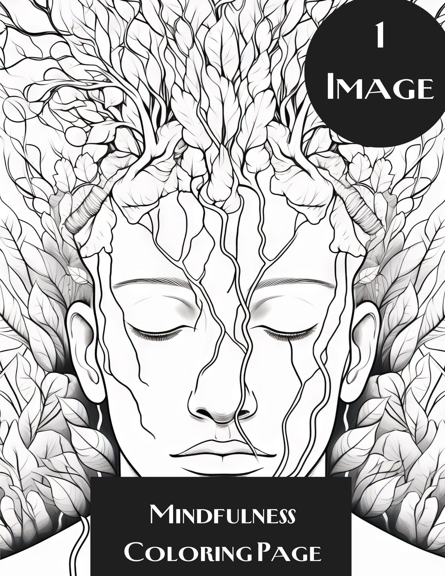 Coloring Page SINGLE IMAGE Mindfulness Relaxing Health and Well Being ...