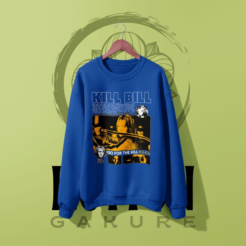 Kill Bill Movie Sweatshirt, Uma Thurman Katana Graphic Tee, Grunge Film ...