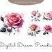 High Quality Pink Rose Clipart Bundle With Transparent Backgrounds | 10 ...