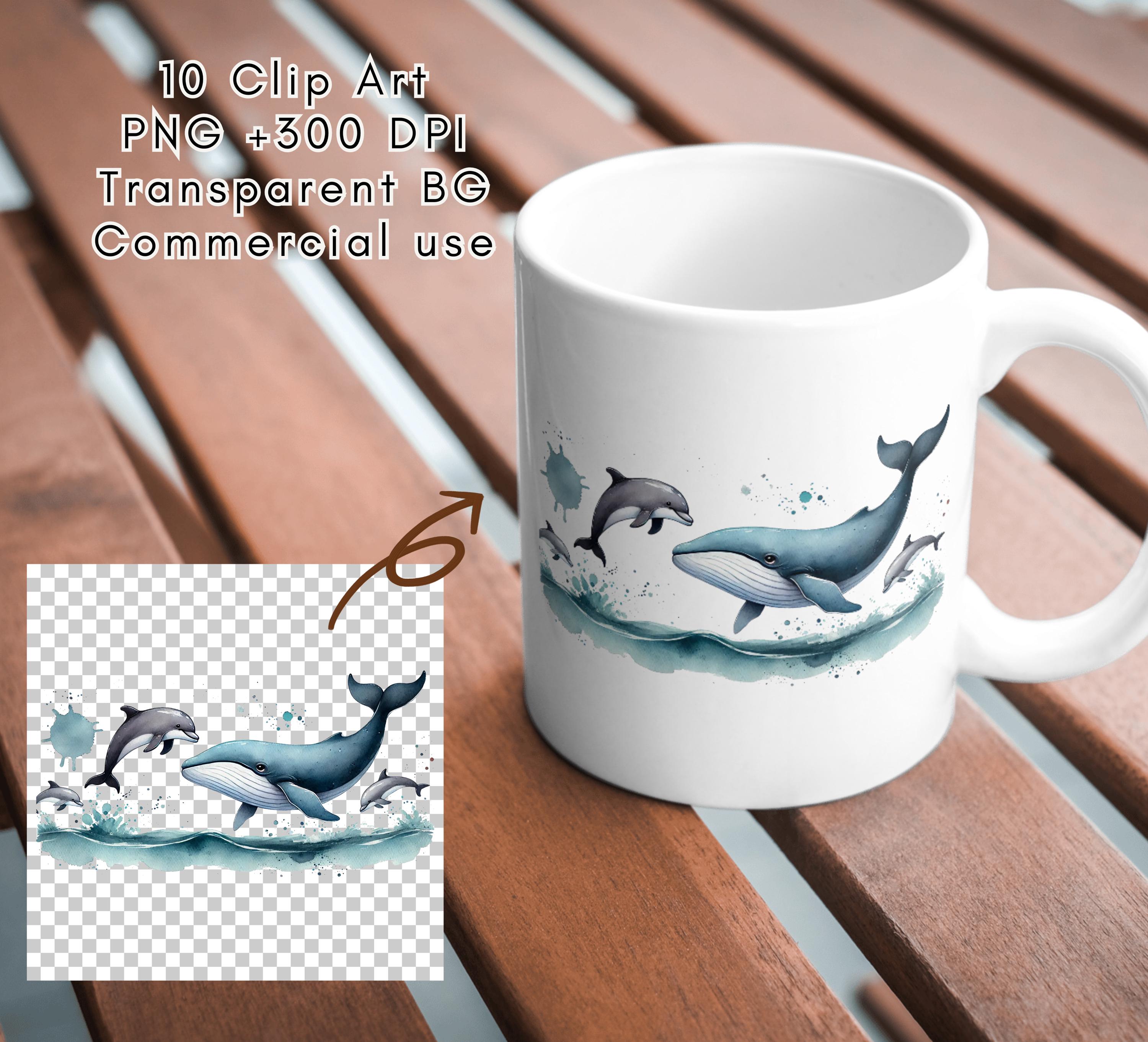 Whale Clipart Bundle With Transparent Backgrounds | 10 High Quality PNG ...