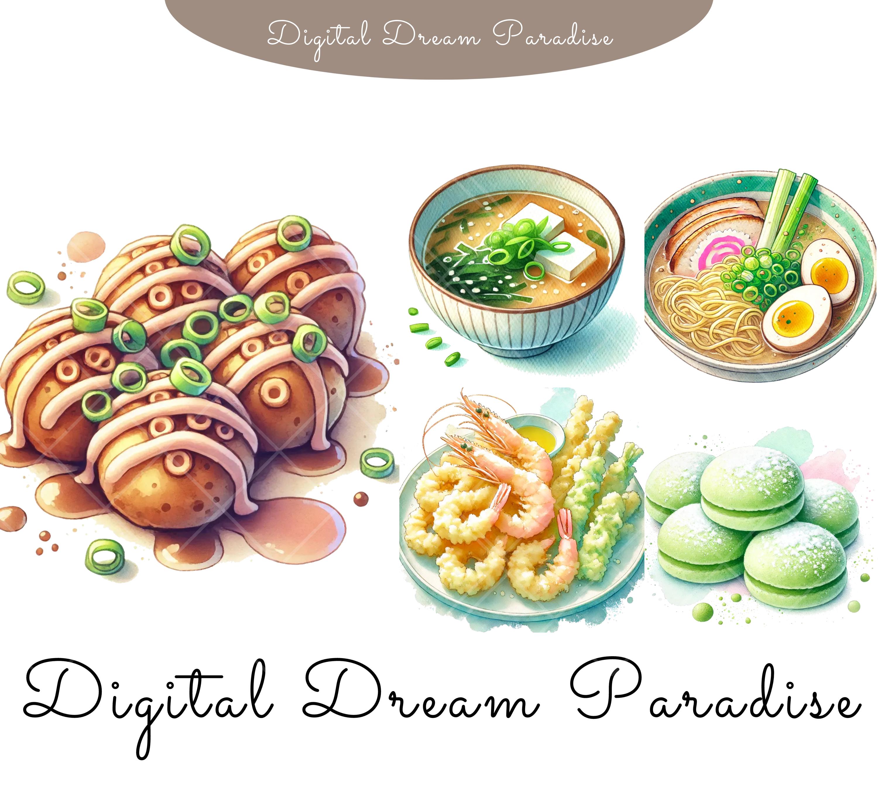 Japanese Food Clipart Bundle With Transparent Backgrounds | 10 High ...